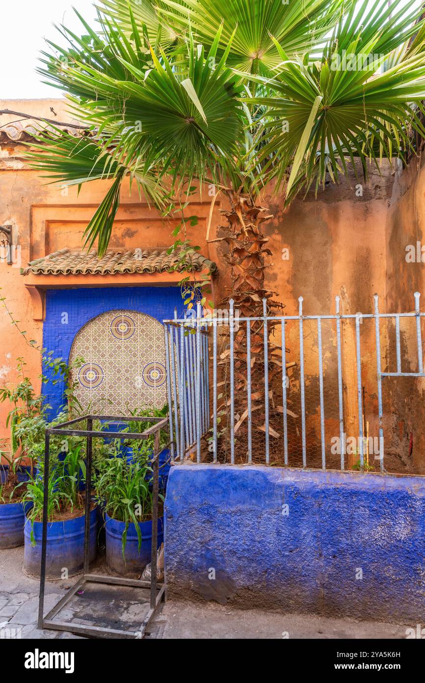 In a corner of the medina of Marrakech, this green corner enhanced with ...