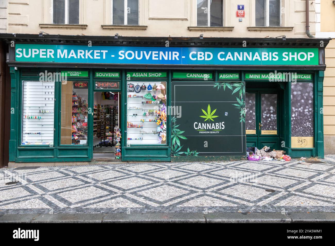 Cannabis Shop in Prague Czech Stock Photo - Alamy