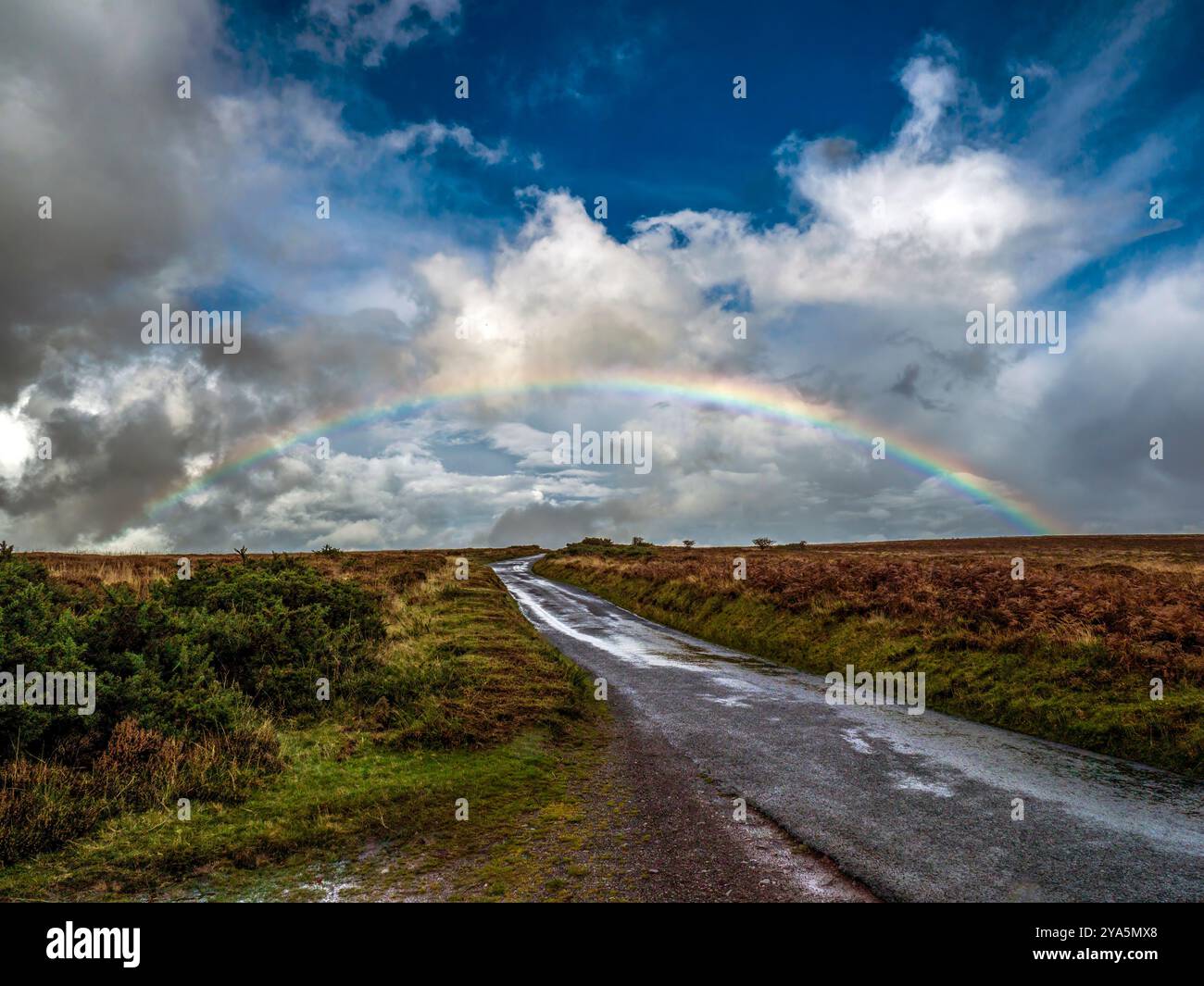 Rainbow over moorland hi-res stock photography and images - Alamy