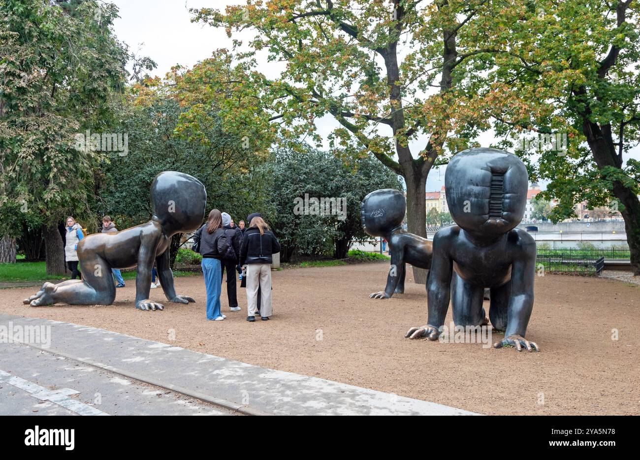 Miminka Crawling Babies Sculptures Prague Czech Republic Stock Photo ...