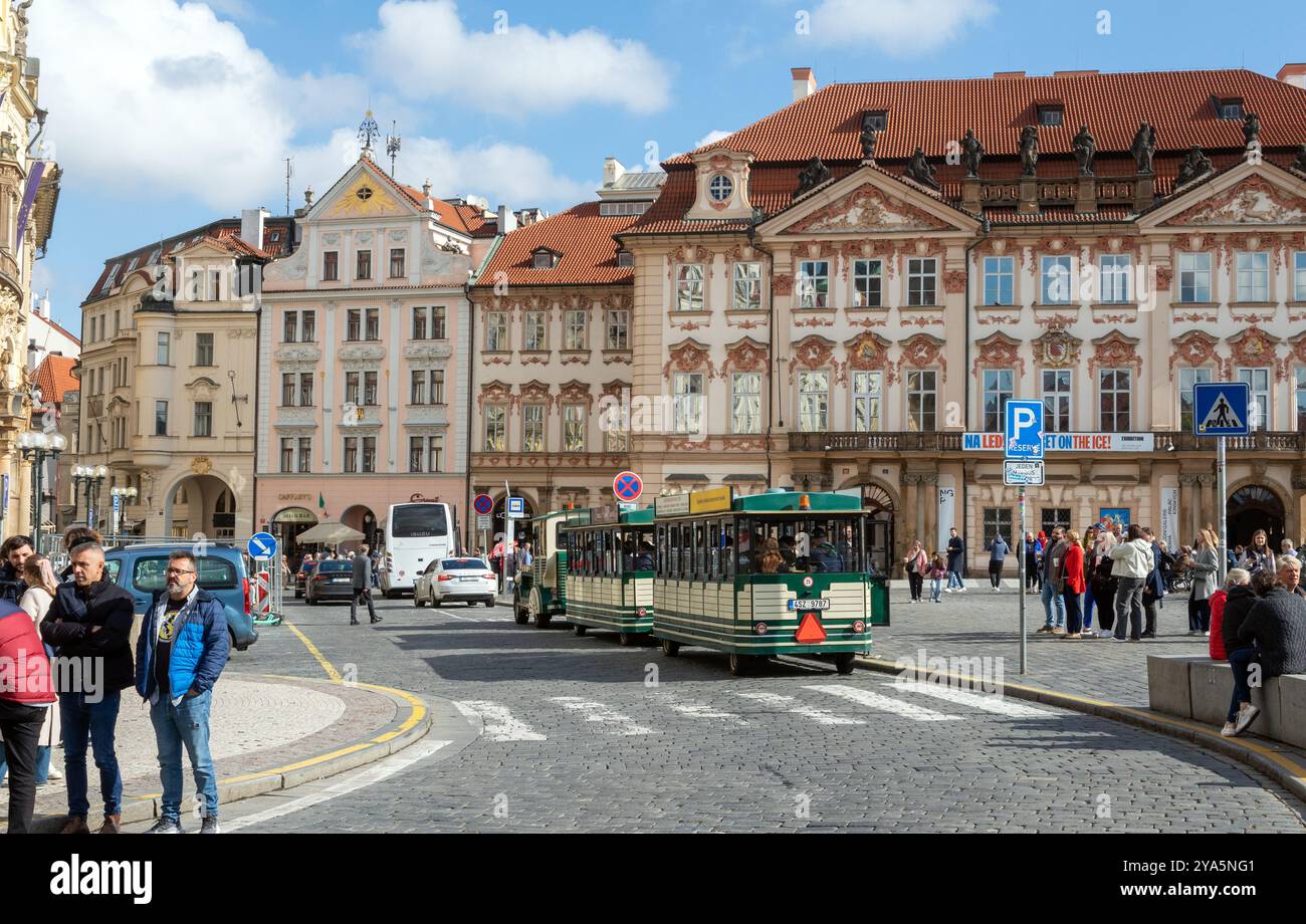 Tourist Buses in The Old Town Square Prague Czech Republic Stock Photo ...