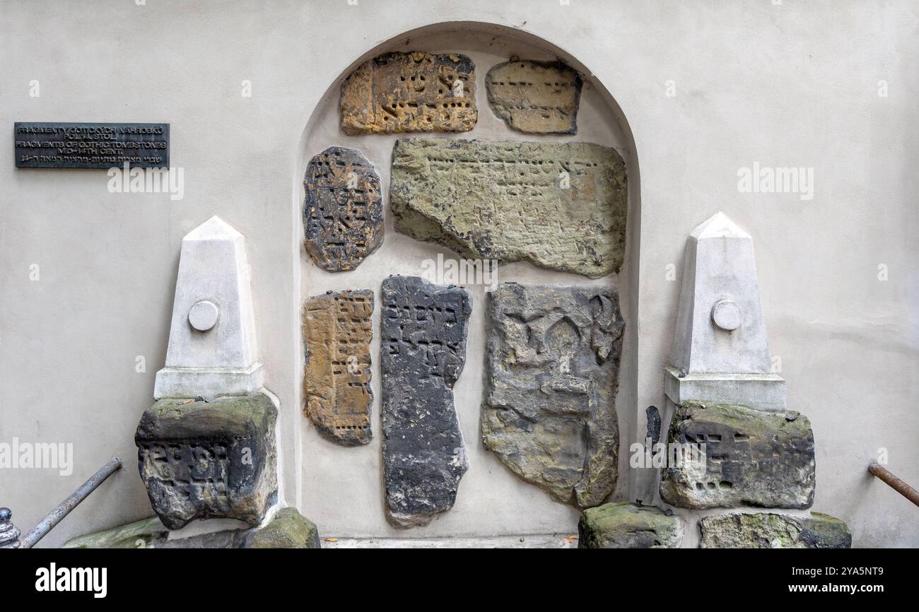 Gothic Tombstones in The Jewish Cemetery Prague Czech Stock Photo - Alamy