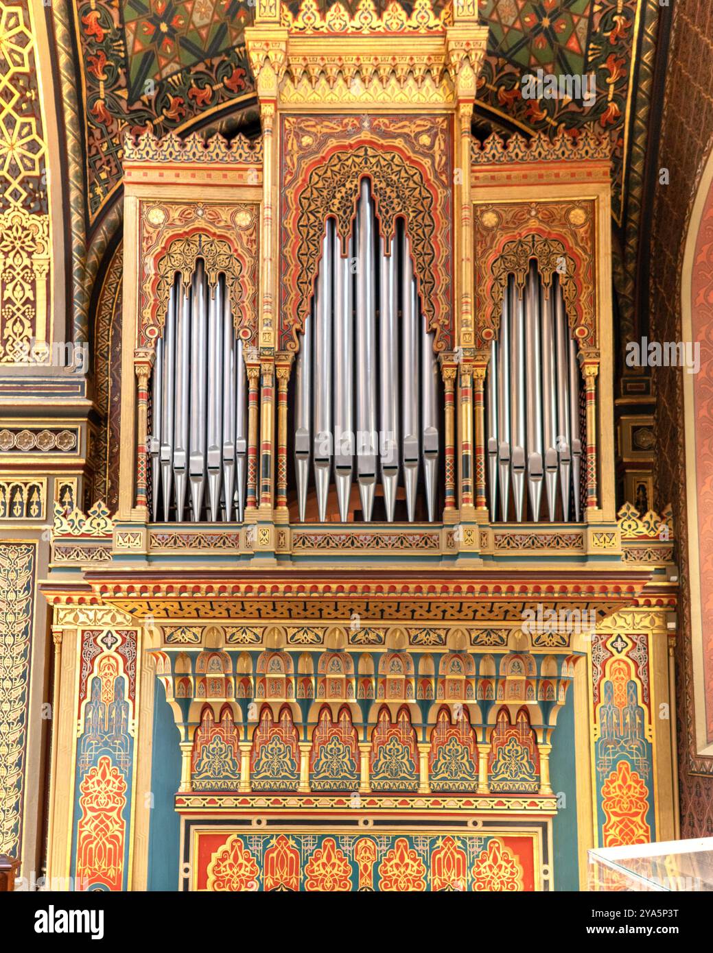 Interior of The Spanish Synagogue Showing the Organ Prague Czech Stock ...