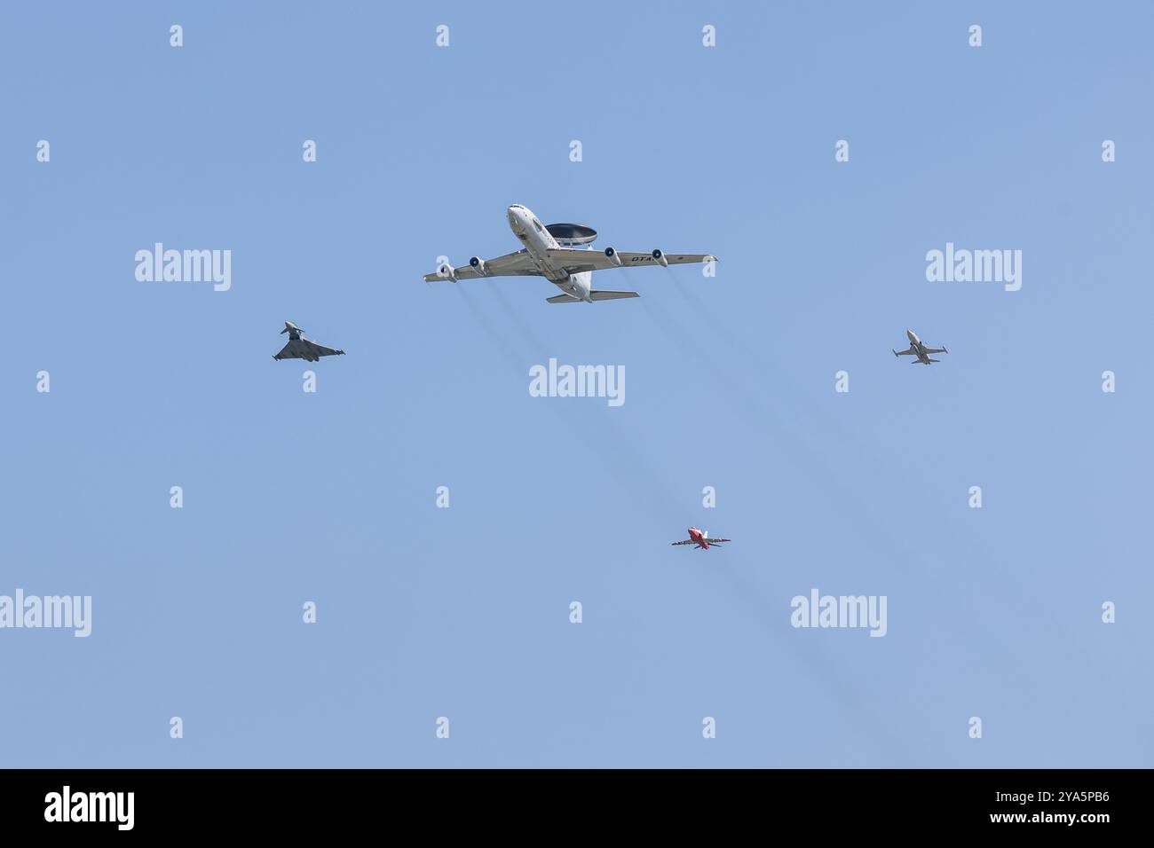 NATO 75th Anniversary Flypast - Boeing E-3A Sentry, Eurofighter EF2000 ...