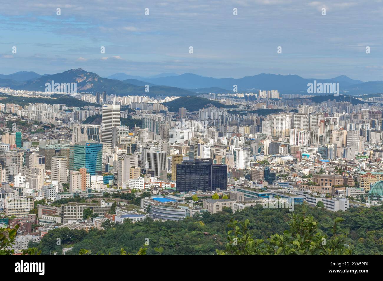 A bird-eye-view of Seoul, the capital city of South Korea. Photographed ...