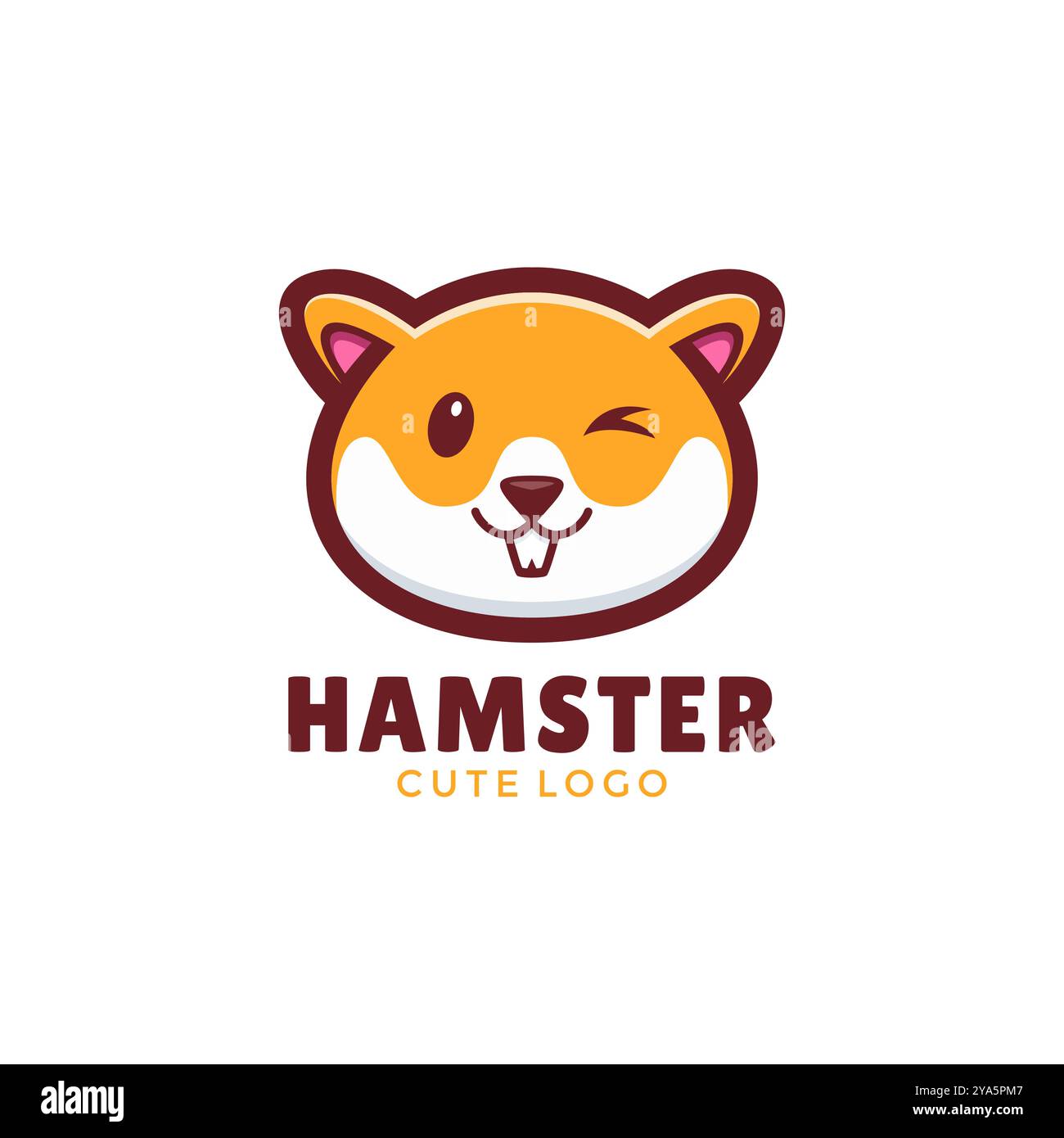 Cute cartoon hamster logo Stock Vector Images - Alamy