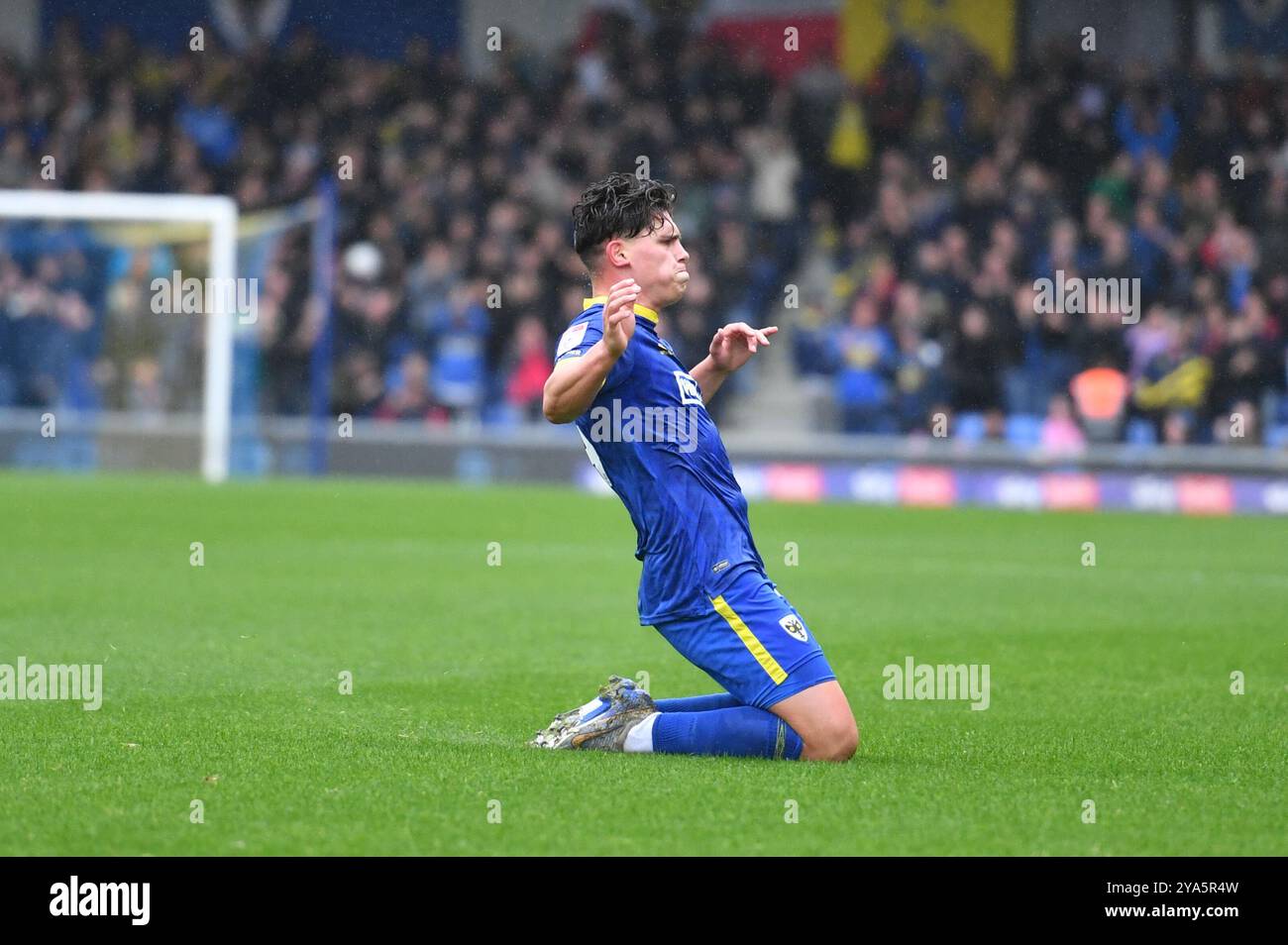 London, England. 12th Oct 2024. Matty Stevens celebrates after scoring ...