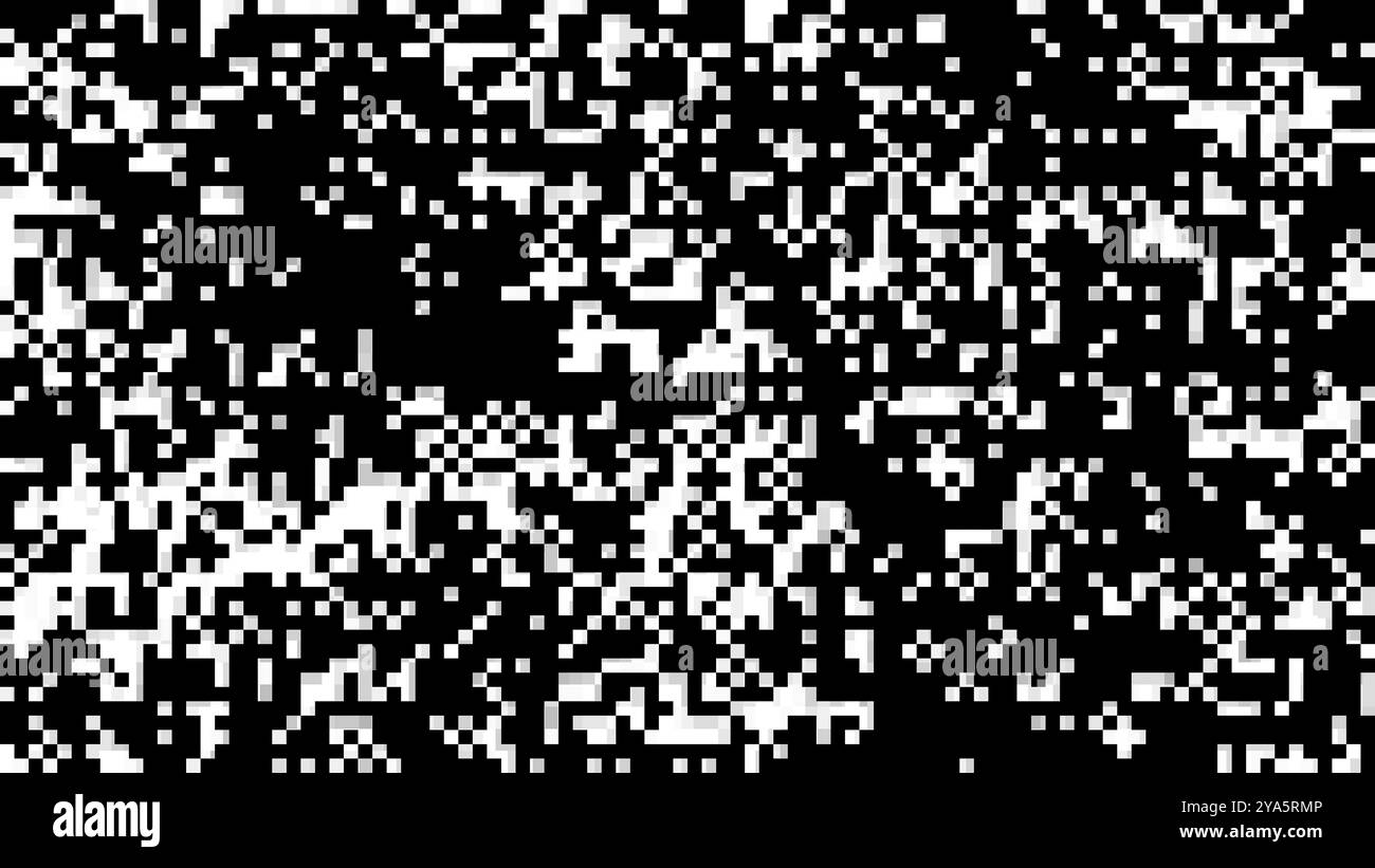 Abstract pixel retro 8bit black and white noise static overlay texture ...