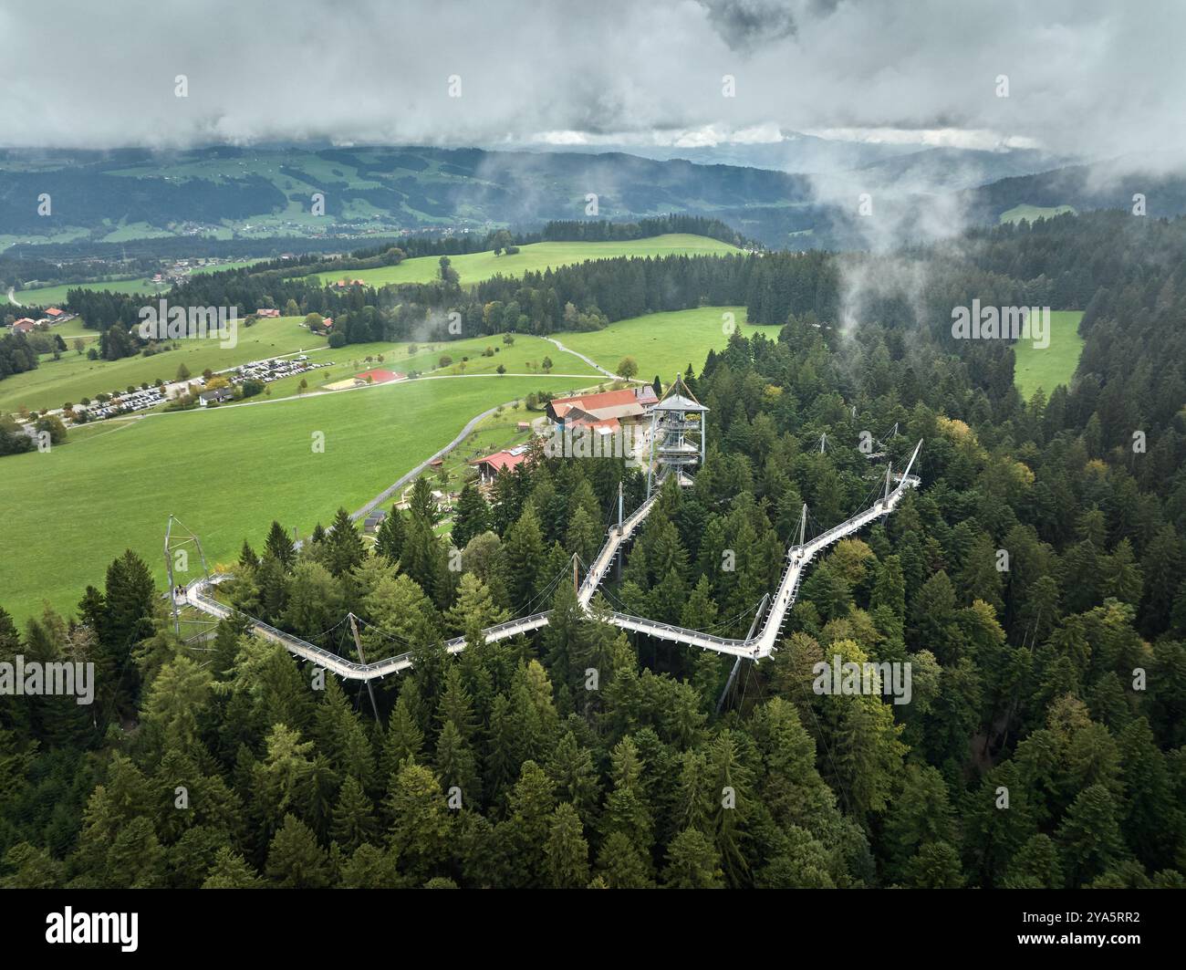 Skywalk treetop trail in Scheidegg in the Allgäu Alps, Bavaria, Germany ...