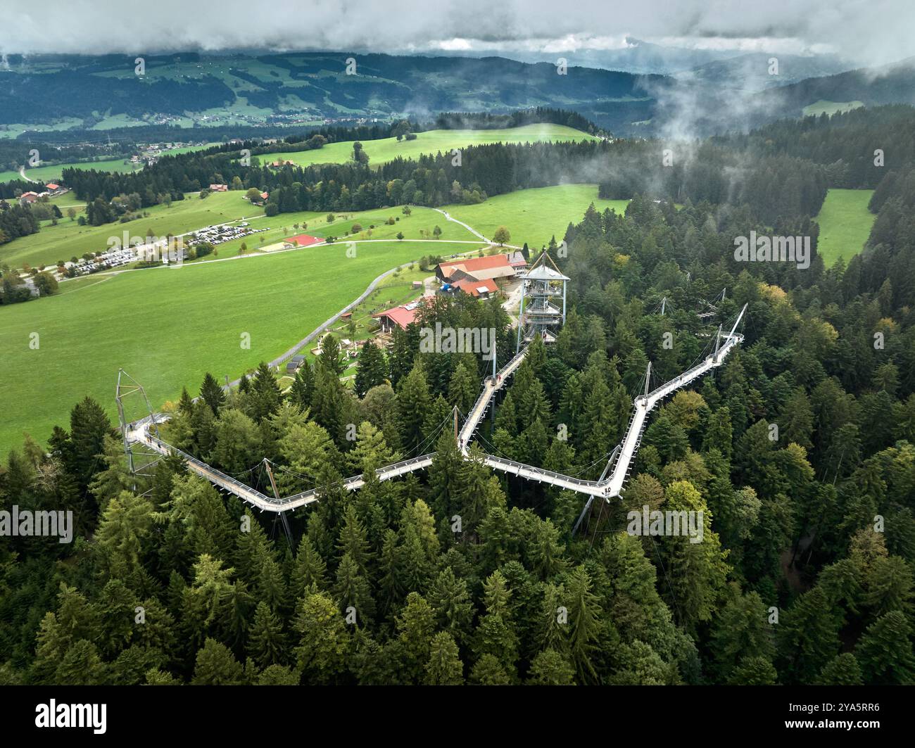 Skywalk treetop trail in Scheidegg in the Allgäu Alps, Bavaria, Germany ...
