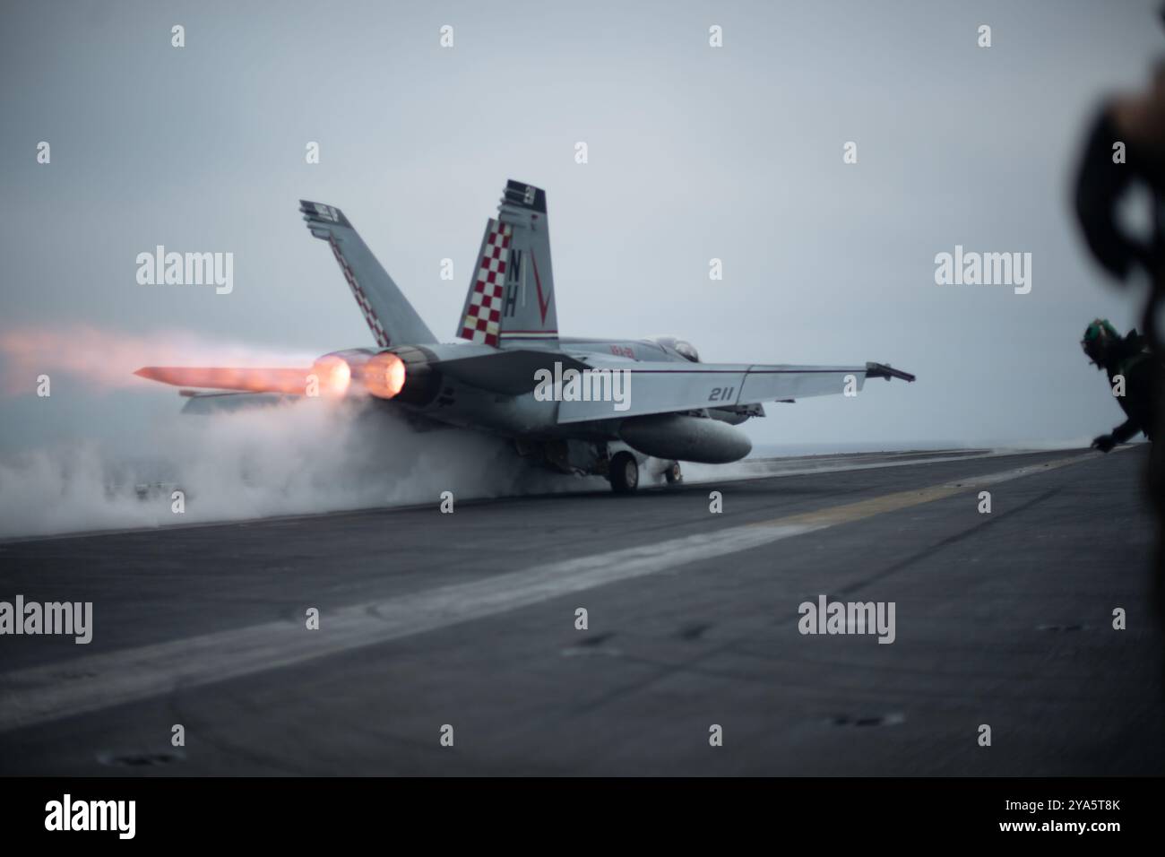 PACIFIC OCEAN (Oct. 8, 2024) An F/A-18E Super Hornet, attached to the ...