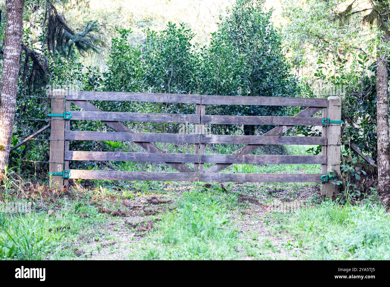 Rustic wooden gate in a rural setting Stock Photo - Alamy