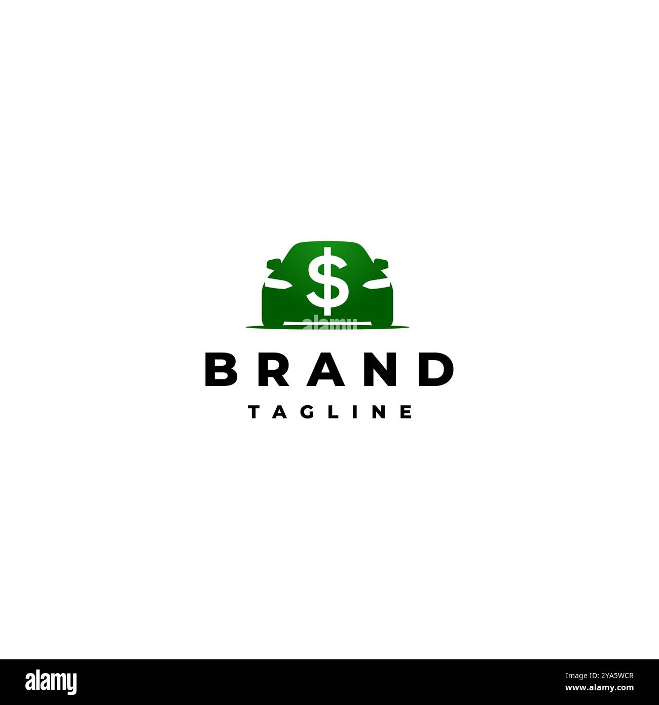 Simple Money Car Logo Design. Dollar Currency Symbol In Car Silhouette ...