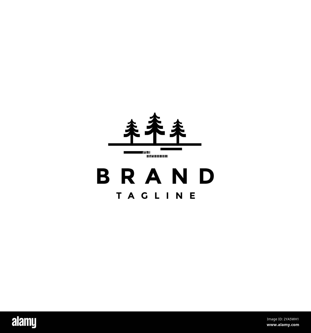 Three Pine Trees Logo Design. Simple Line Of Three Fir Trees Logo ...