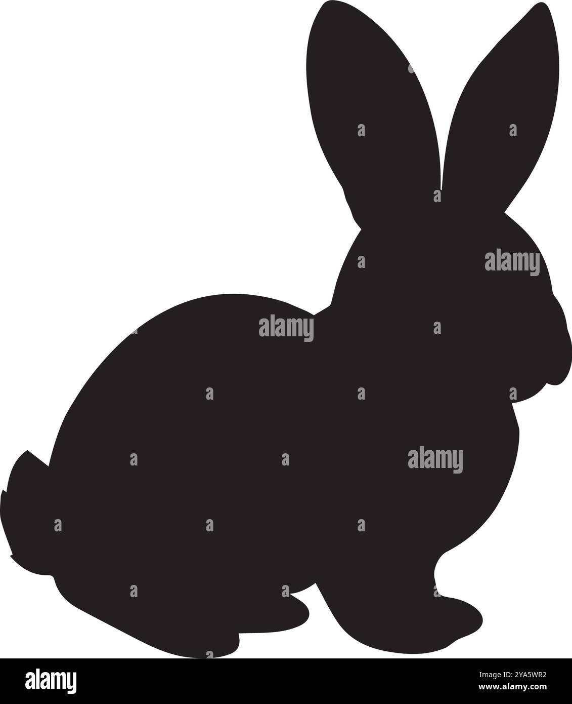 Rabbit silhouette. Easter Bunny. Isolated on white background Stock ...