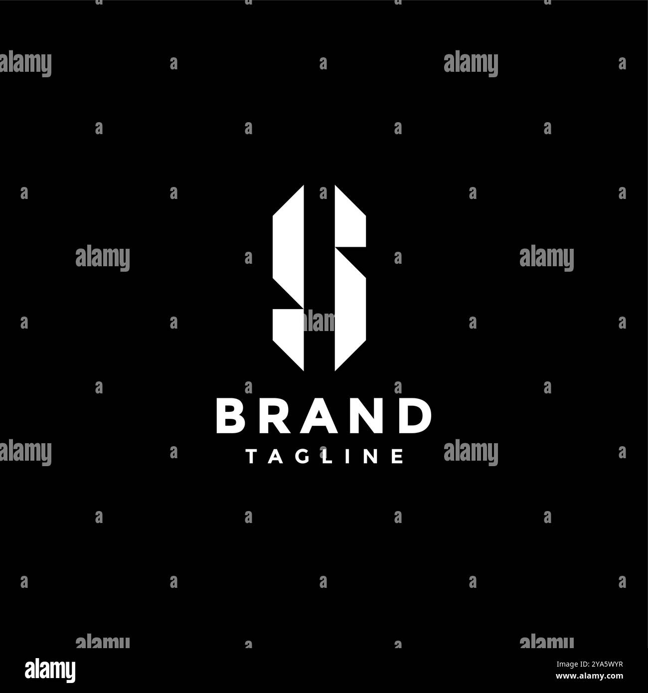 Two Vertical Lines Letter S Logo Design. Geometric Lines Shape Initial ...