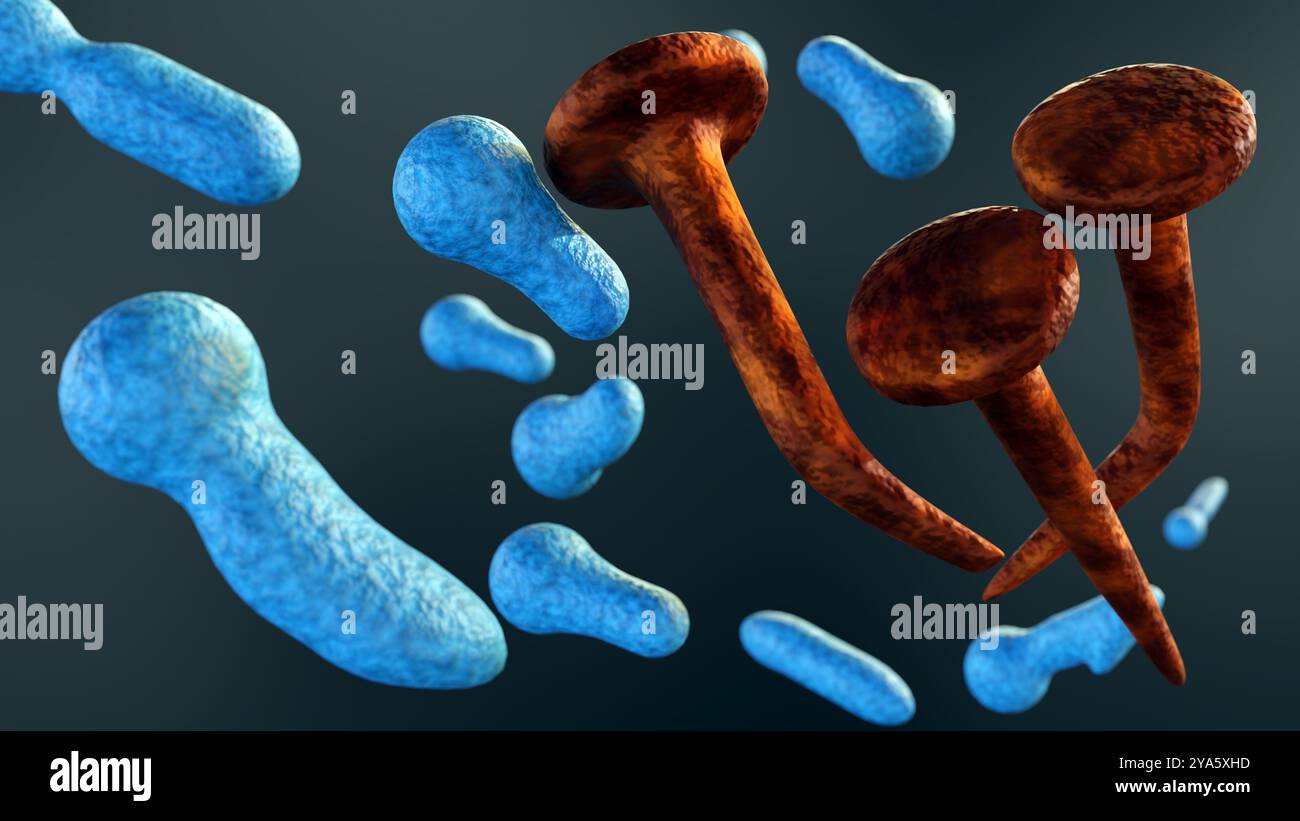 3d rendering of Clostridium tetani is a bacterium that produces a ...