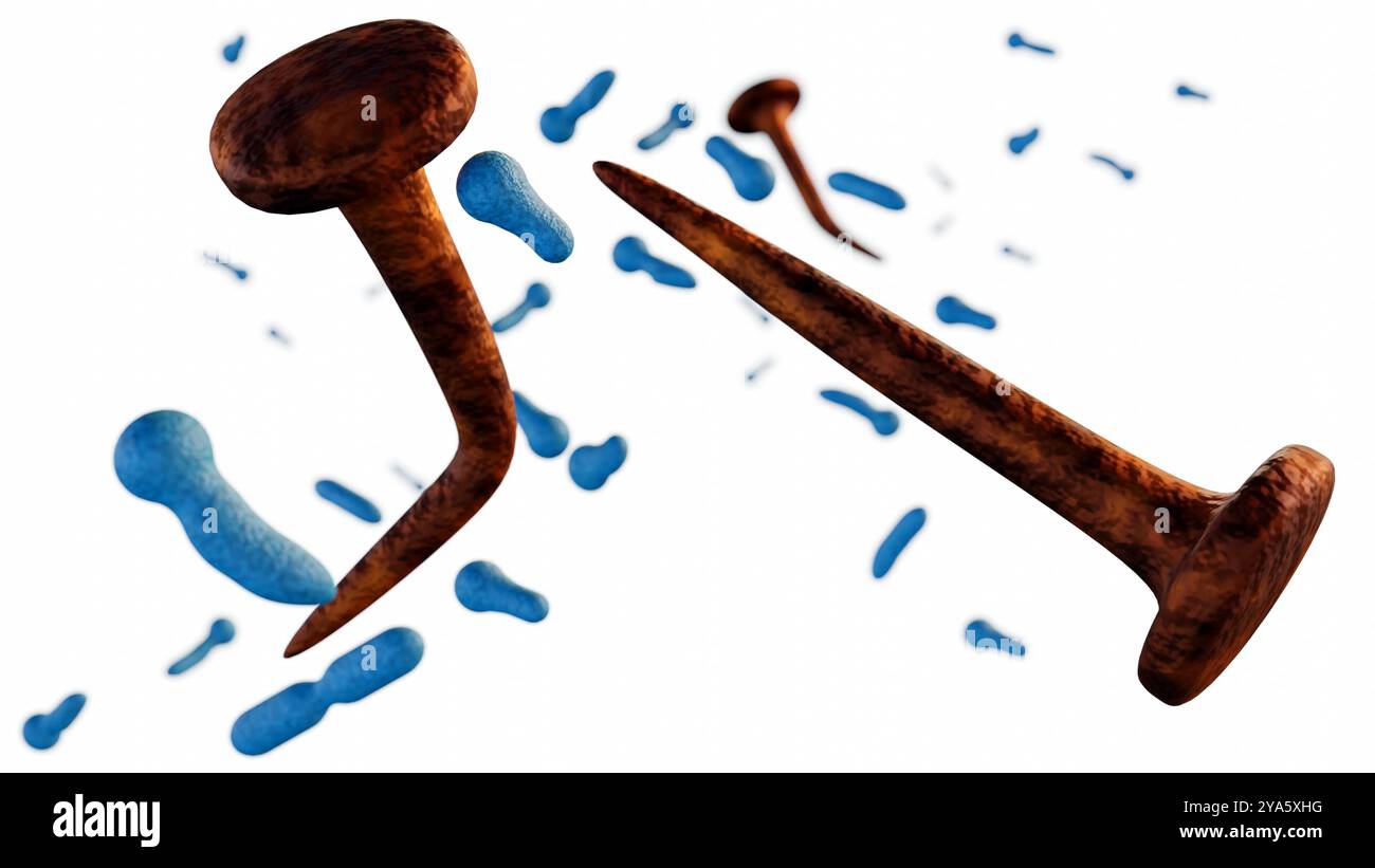 3d rendering of Clostridium tetani is a bacterium that produces a ...