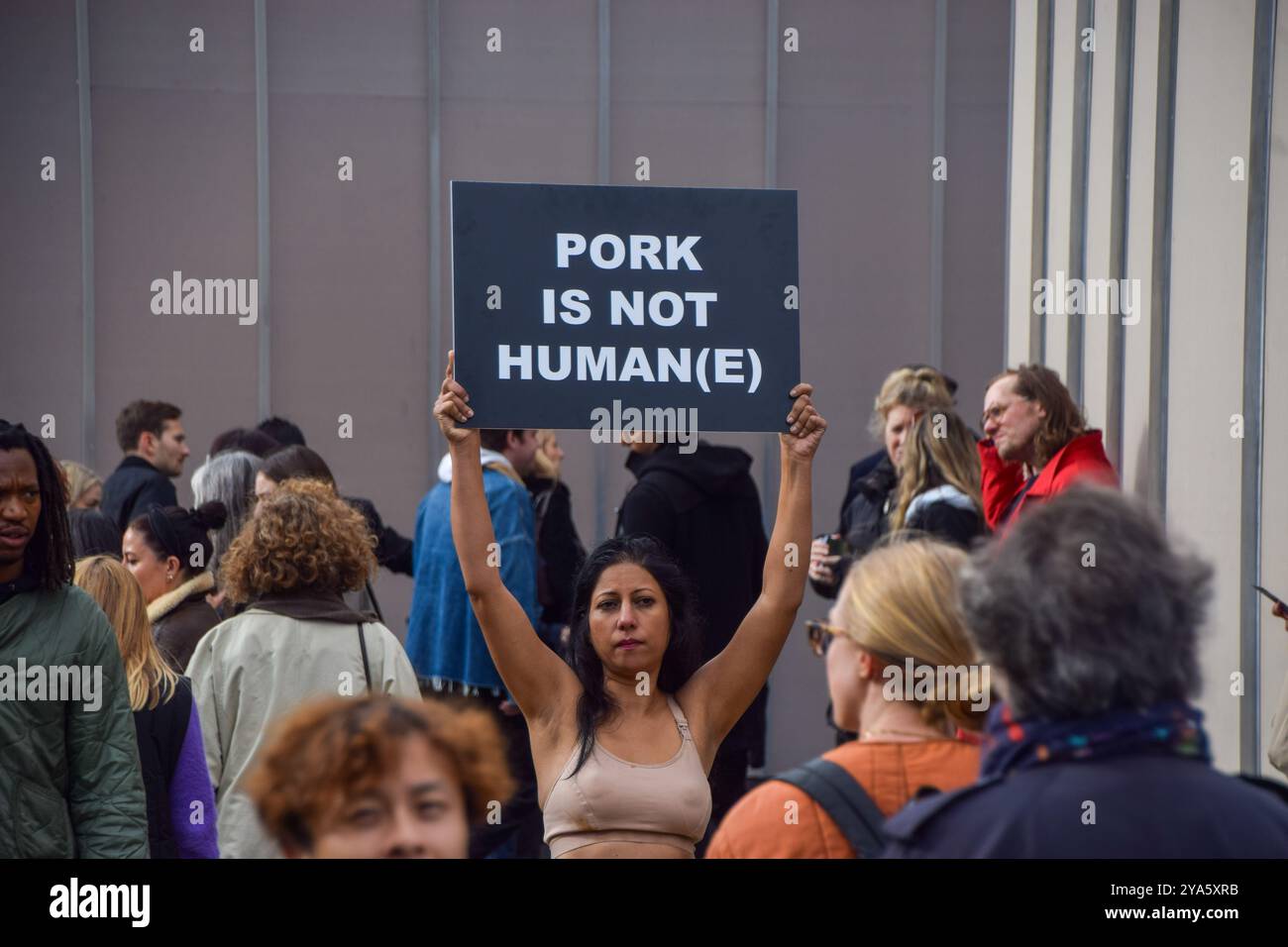 London, UK. 12th October 2024. Animal rights activists from the groups ...