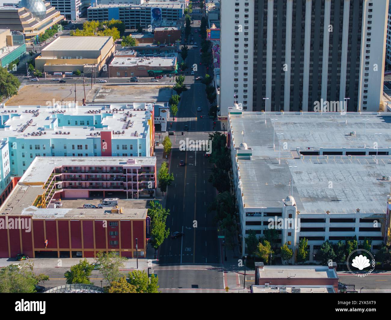 Aerial View of Reno's Urban Landscape with Diverse Architecture Stock ...