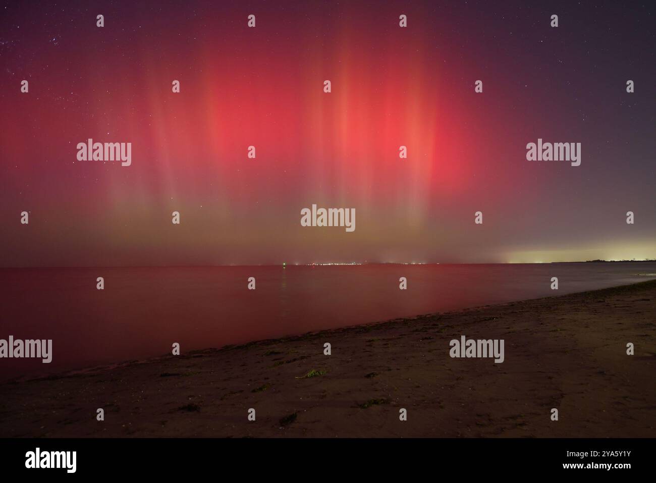 An attractive stunning view of the Aurora lighting up at Werribee South ...