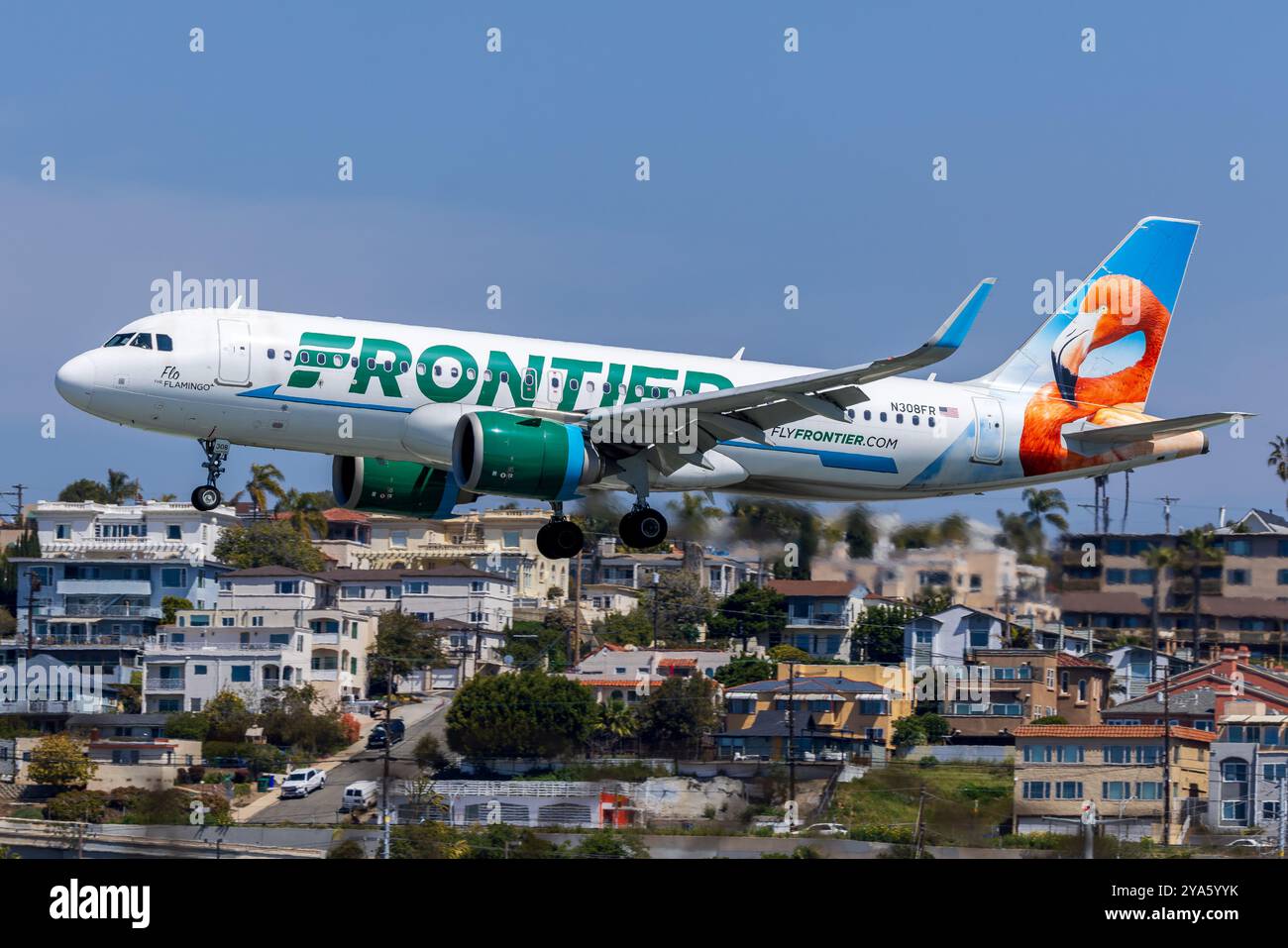 N308FR Frontier Airlines Airbus A320-251N landing at San Diego SAN ...