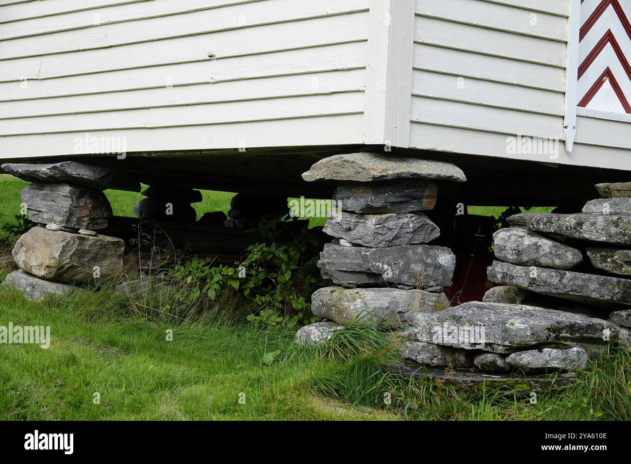 Western Norway, 10th September, 2024 Creative use of rock supporting a ...