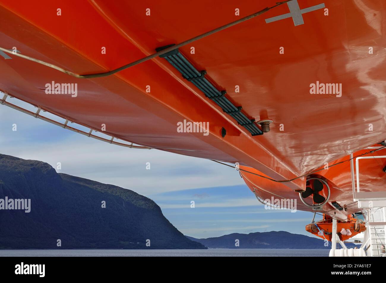 Norwegian Sea, Norway 10th September, 2024 View under the lifeboat on ...