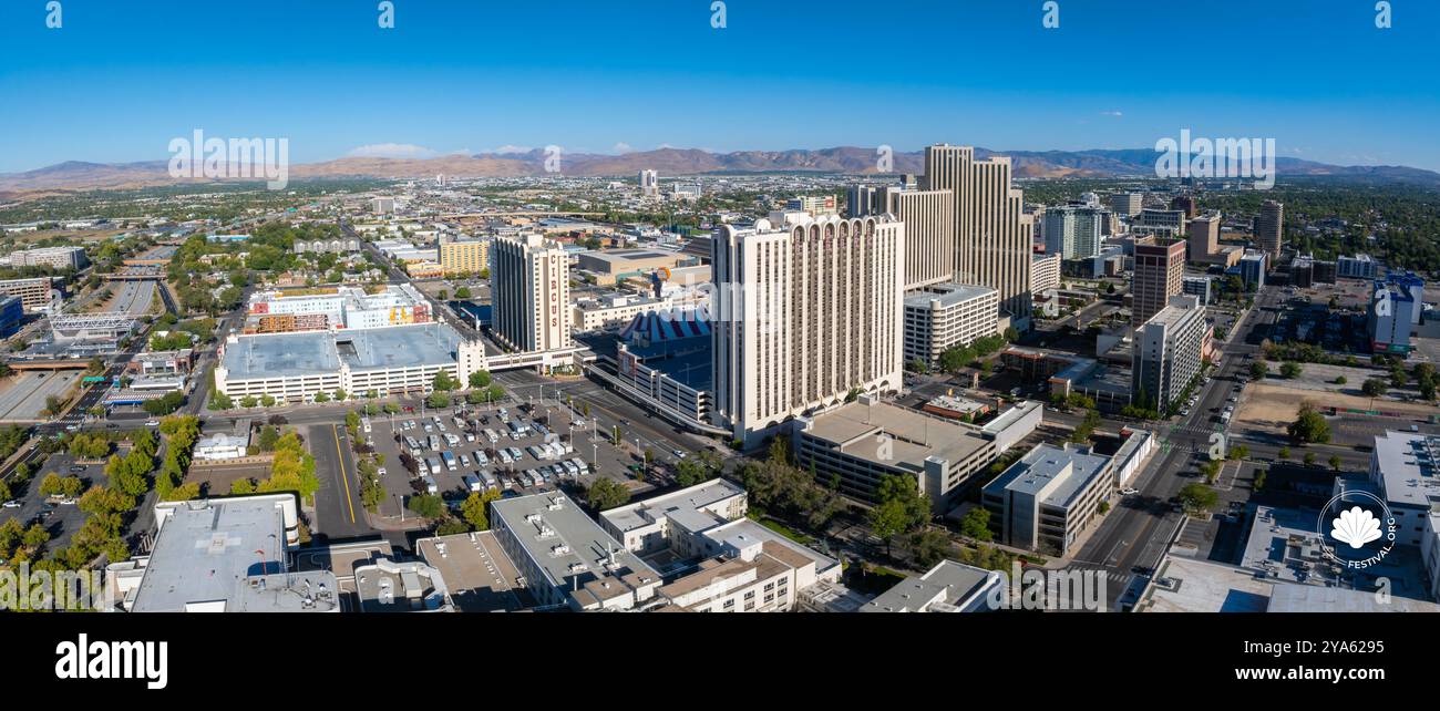 Aerial View of Reno, Nevada Featuring Circus Circus Hotel and Casino ...