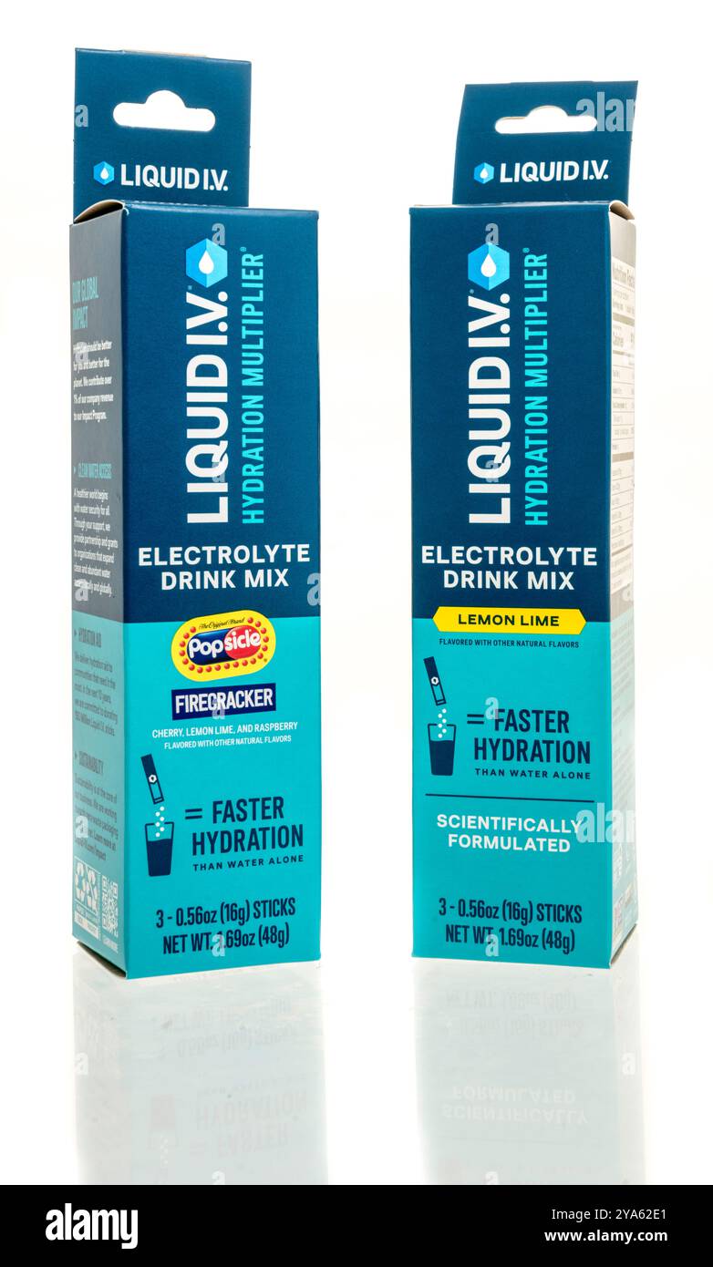 Winneconne, WI - 3 August 2024: A package of Liquid IV hydratiion ...