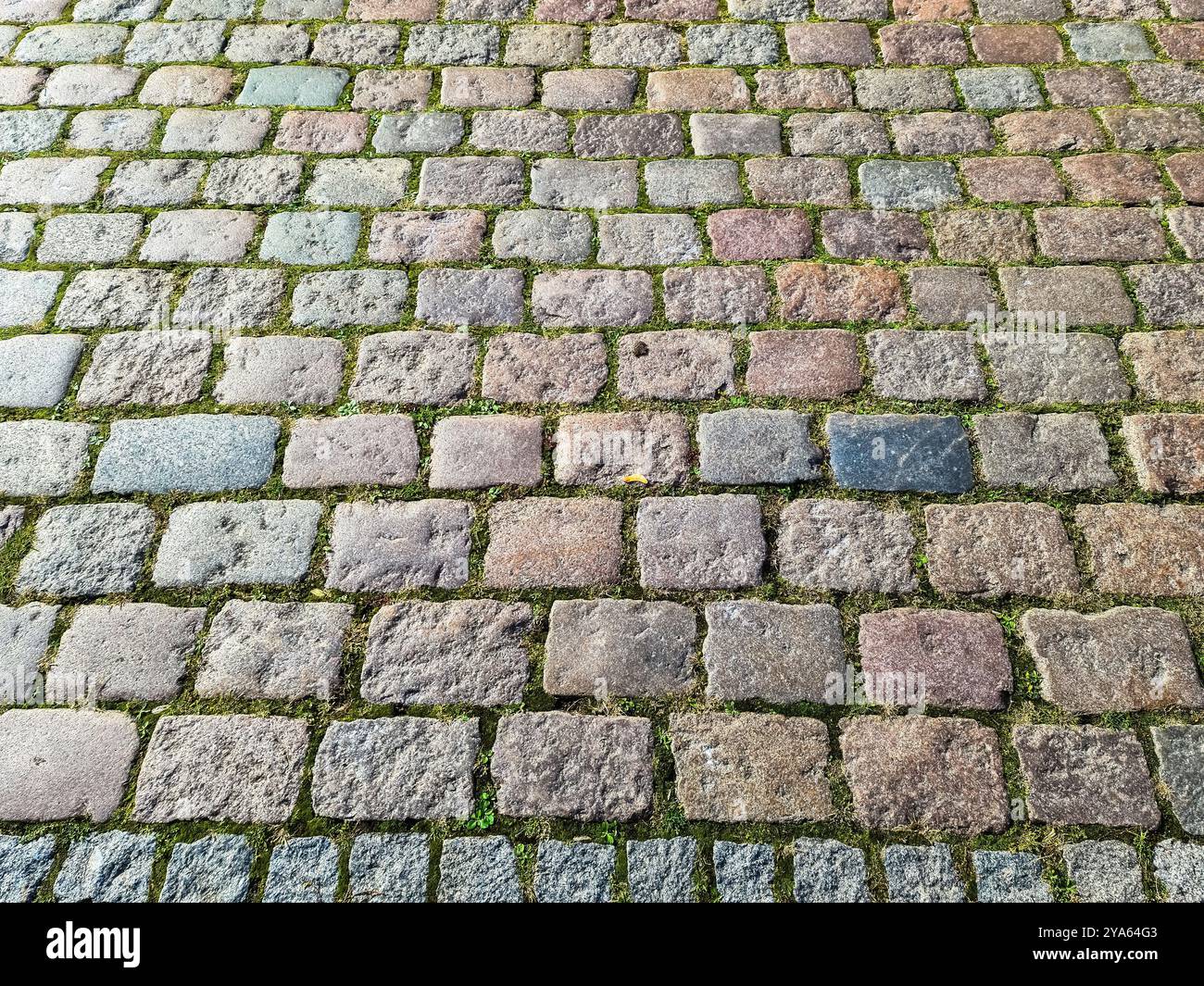 Surface texture of a cobblestone street in a historic city centre Stock ...