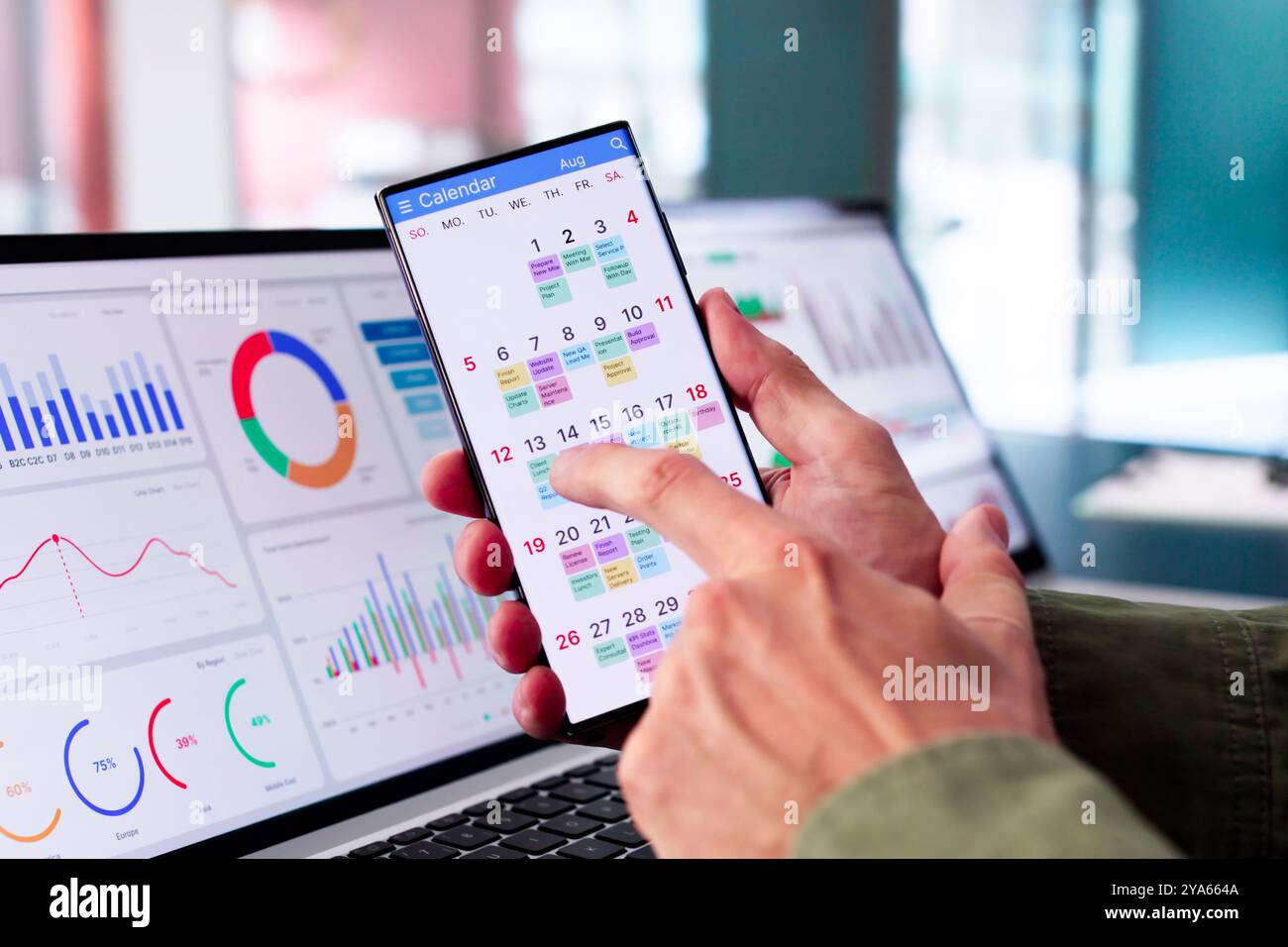 Gantt Employee Time Sheet Chart And Business Schedule Stock Photo - Alamy