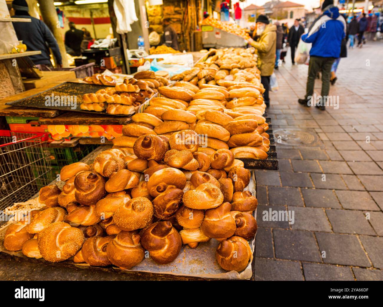 Bread Stall, Mahane Yehuda Market, Jerusalem, Israel, Middle East Stock ...
