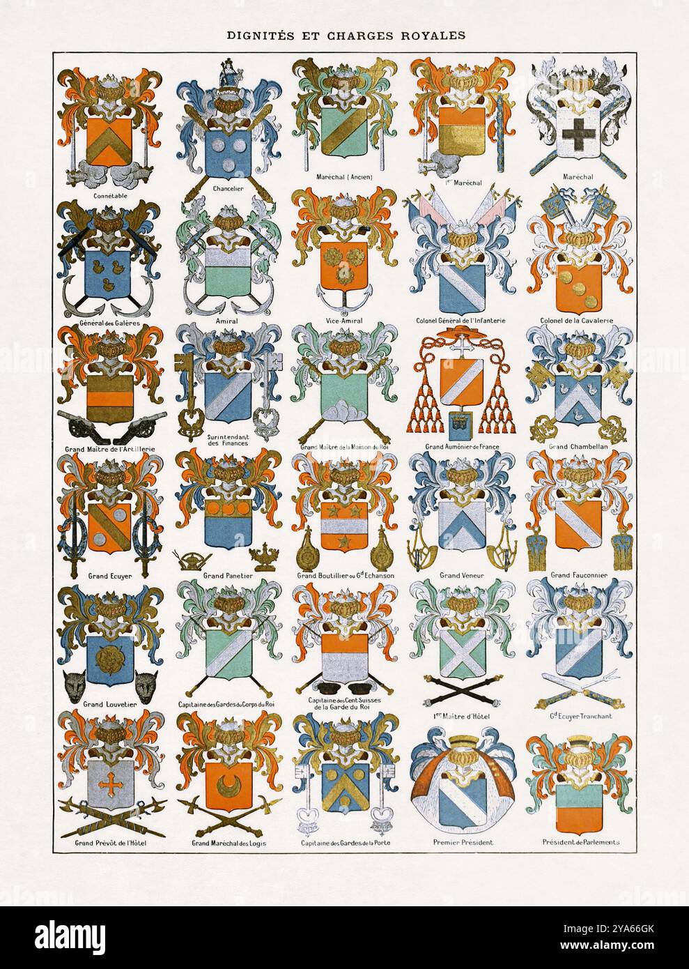 Full lists of the French coats of arms representing the dignities and ...