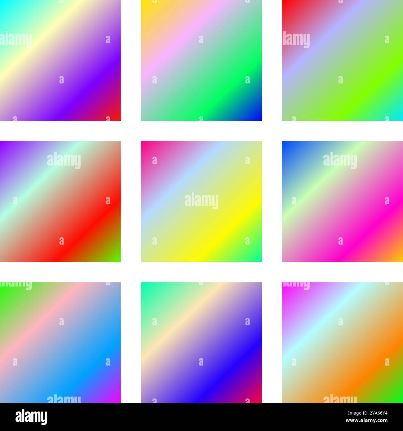 3x3 grid of colorful gradient tiles. Vector illustration Stock Vector ...
