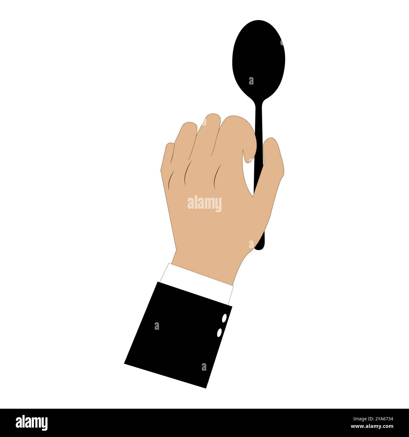 Spoon gesture Stock Vector Images - Alamy