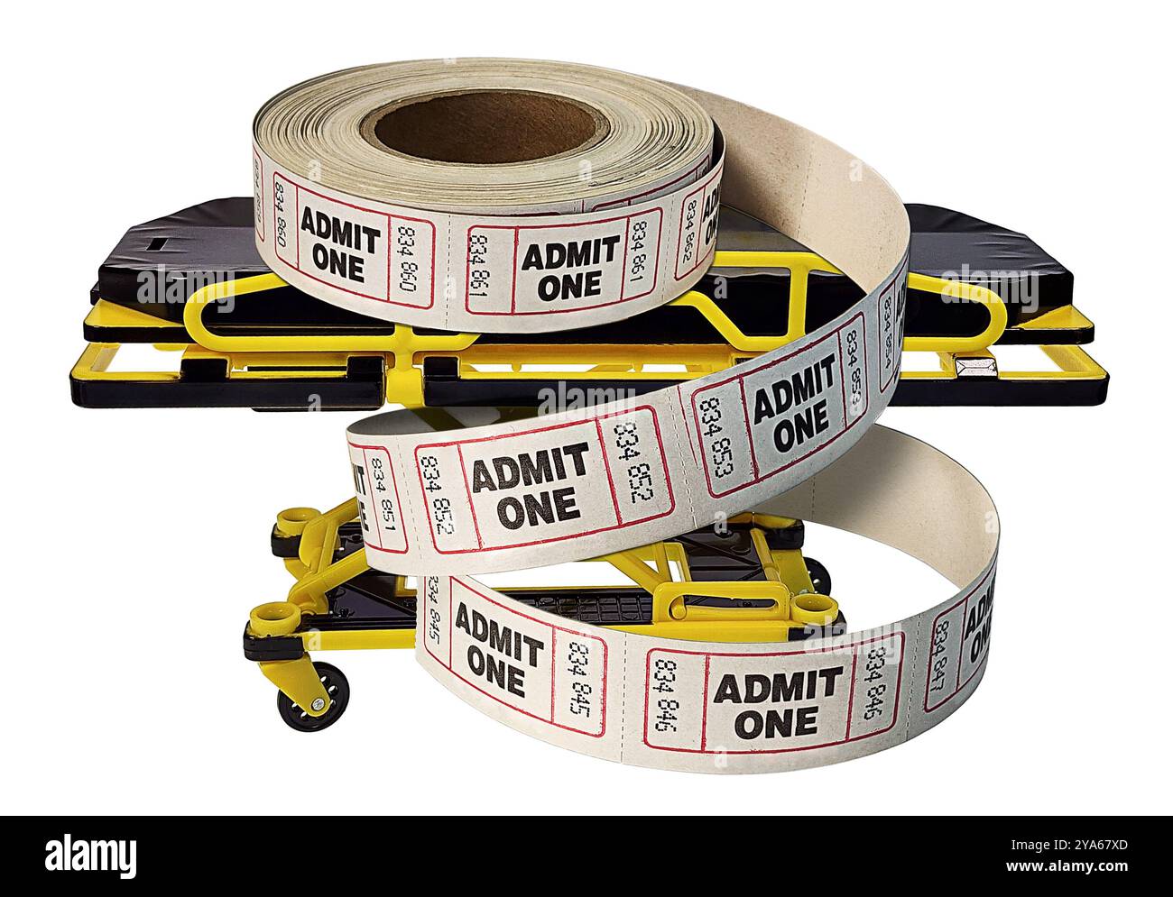 Hospital Medical Gurney for Transporting Patients in black and yellow ...