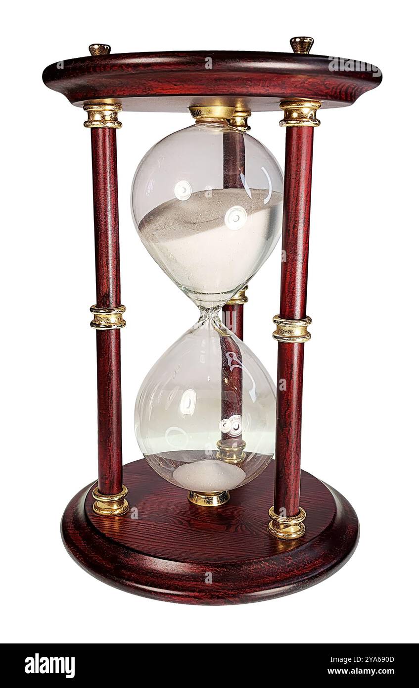 Old fashioned wood and glass hourglass for telling time Stock Photo - Alamy