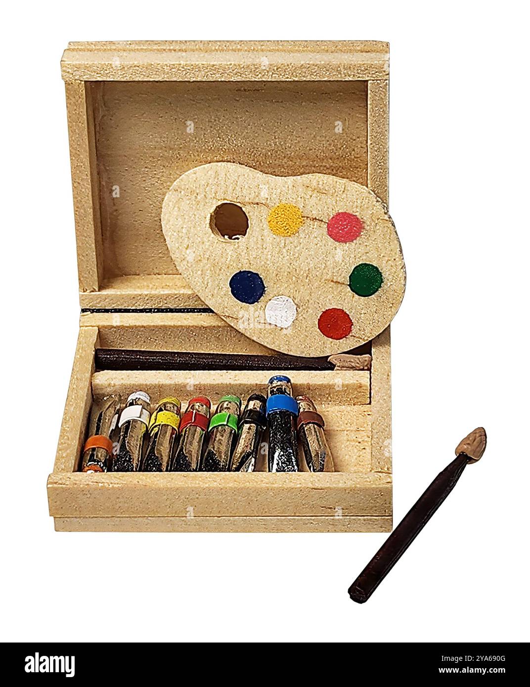 Paint brushes and tubes Cut Out Stock Images & Pictures - Alamy