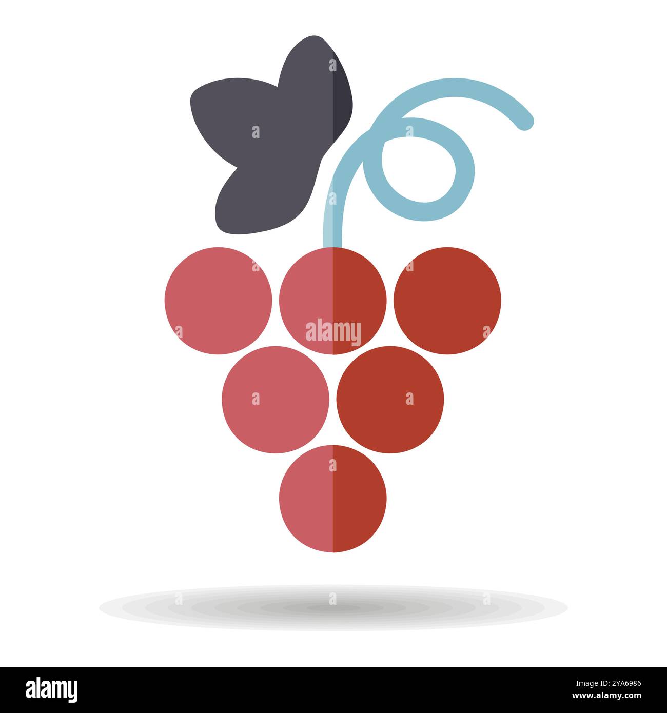 Bunch of grapes with leaf vector icon. Graph symbol for food and drinks ...