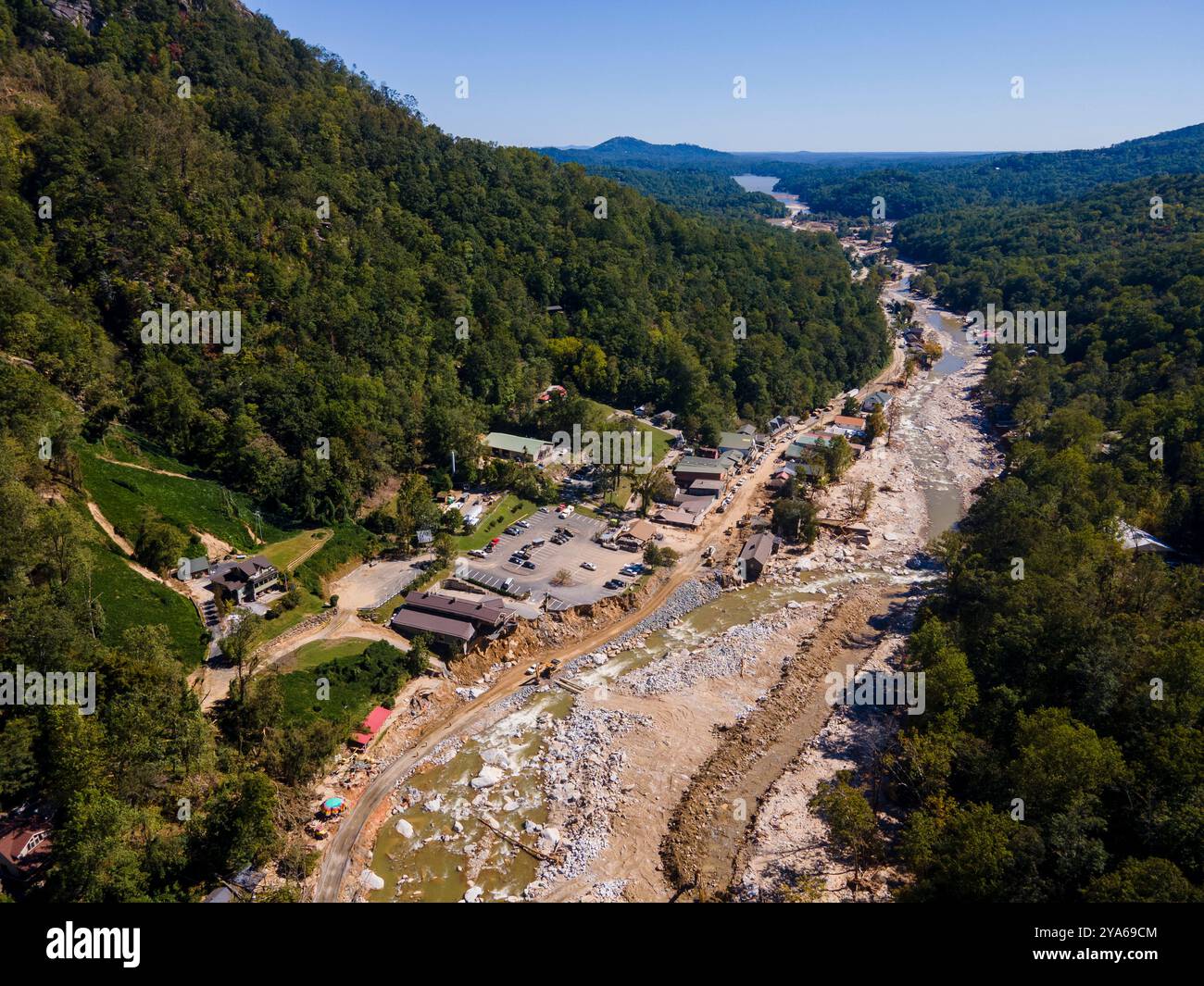 Chimney Rock, United States. 11th Oct, 2024. Aerial view of the ...