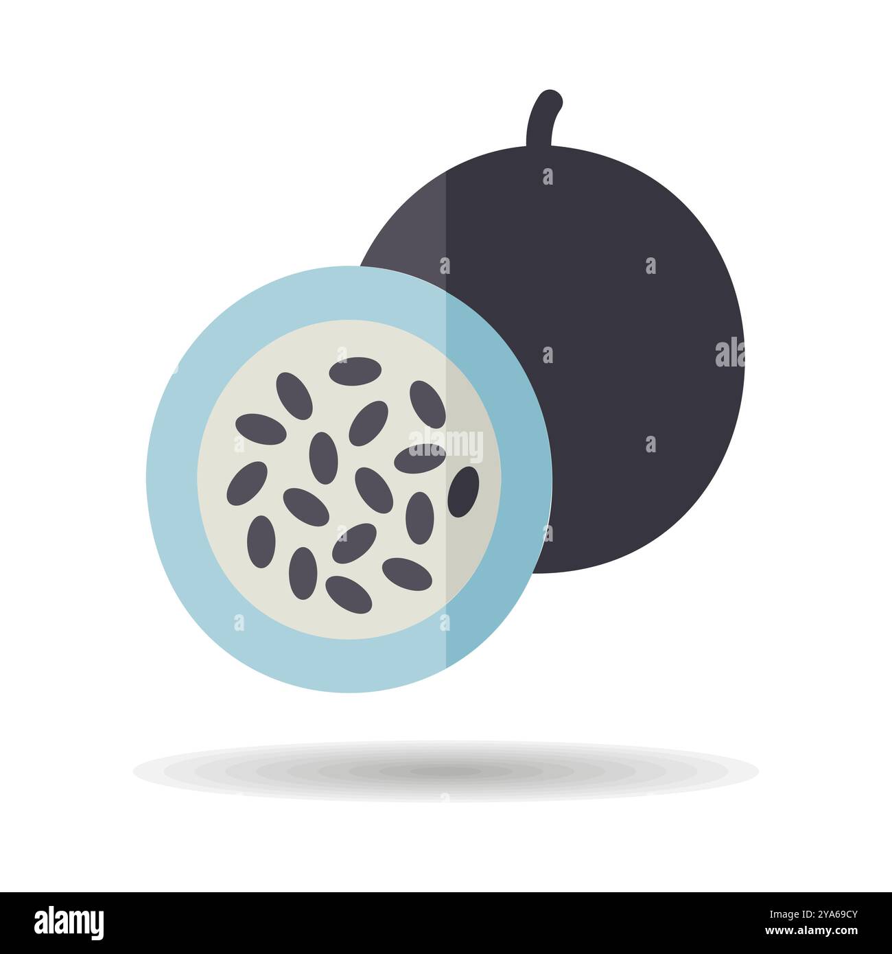 Passion fruit or maracuya vector icon. Graph symbol for food and drinks web site, apps design ...
