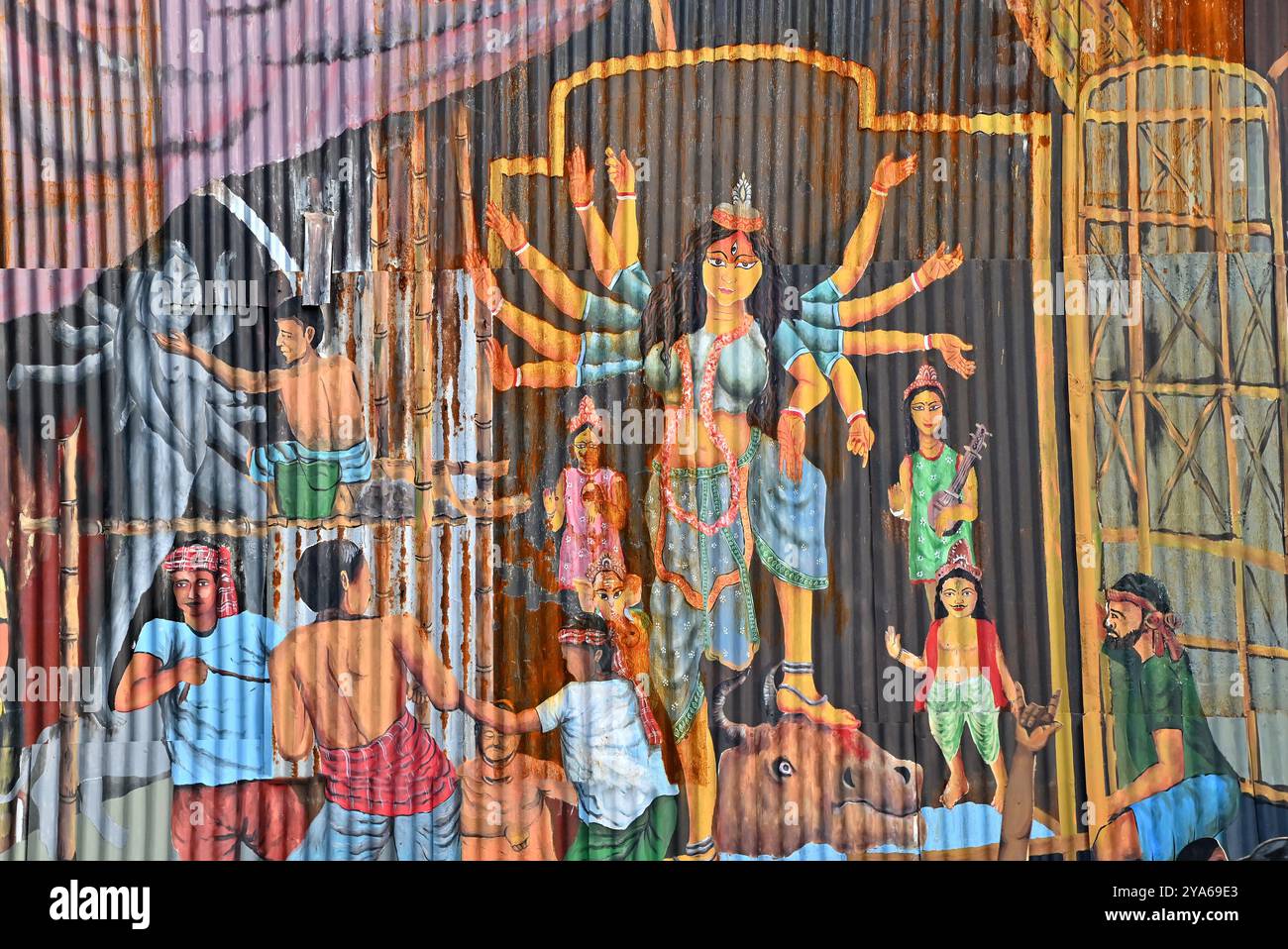 The beautiful painting of Devi Durga decoration for Bengal's Durga Puja ...