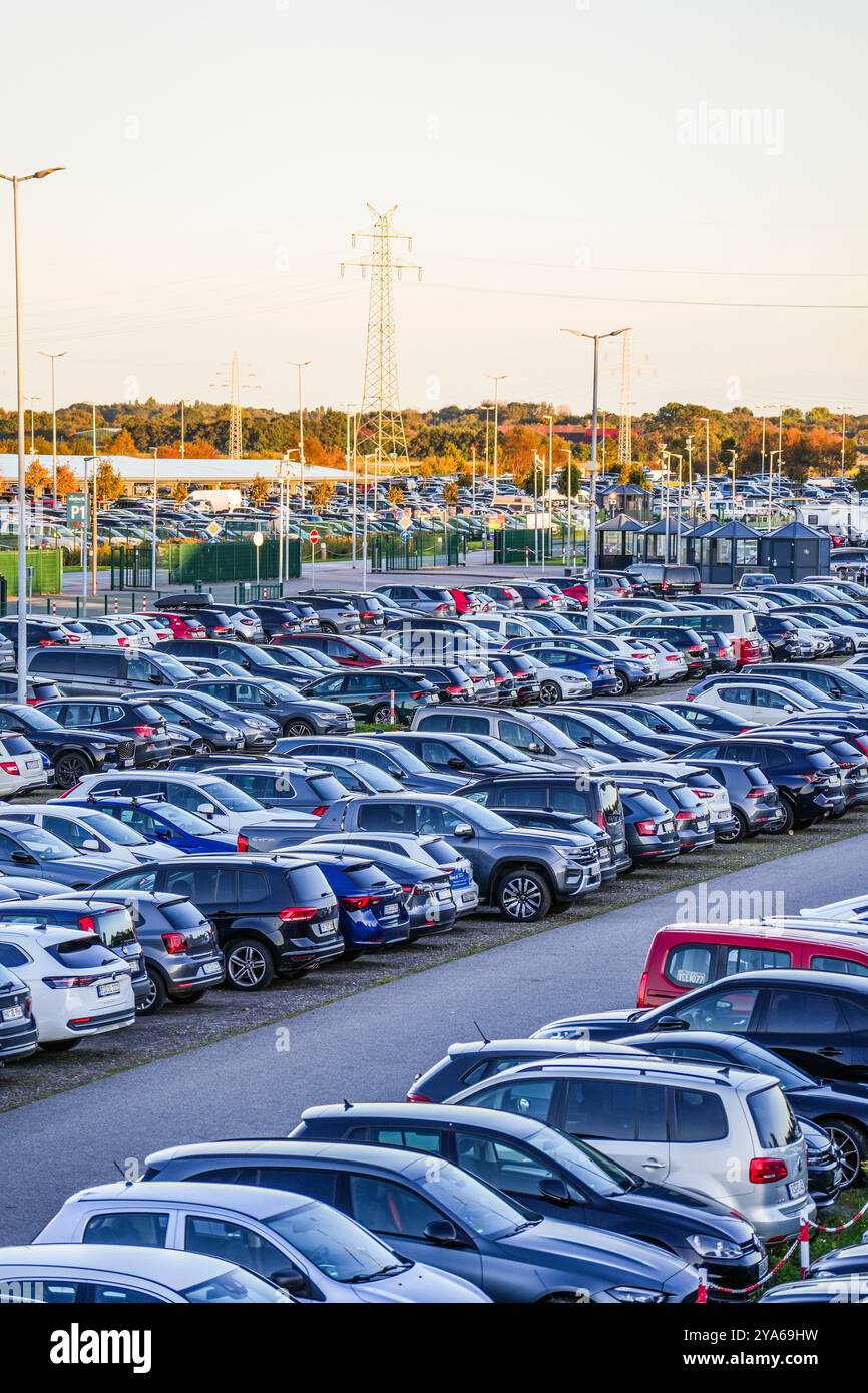 Norden ,East Frisia, Germany. Overcrowded park and ride parking lot at ...