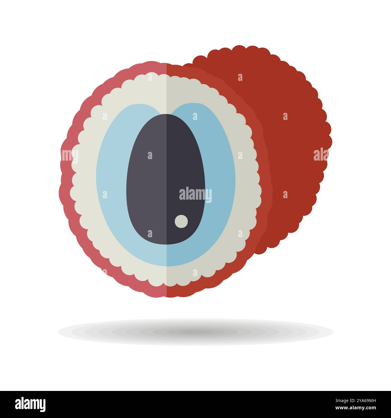 Lychee tropical fruit vector icon. Graph symbol for food and drinks web ...
