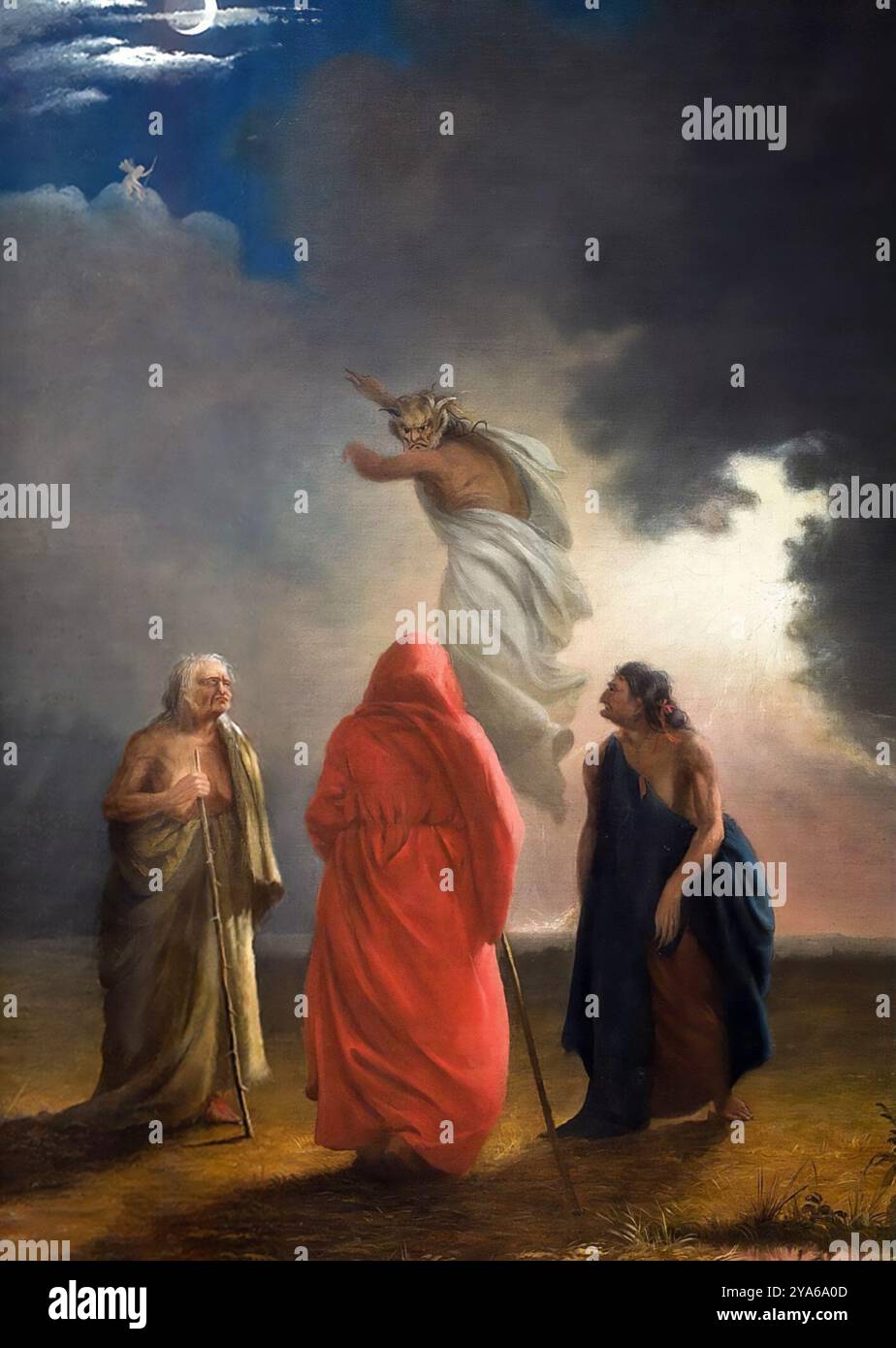 Three Witches Macbeth. Scene from Macbeth, by William Shakespeare, depicting the witches ...