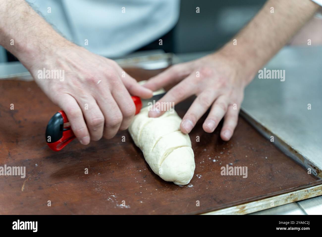 Industrial production of bakery products on an assembly line ...