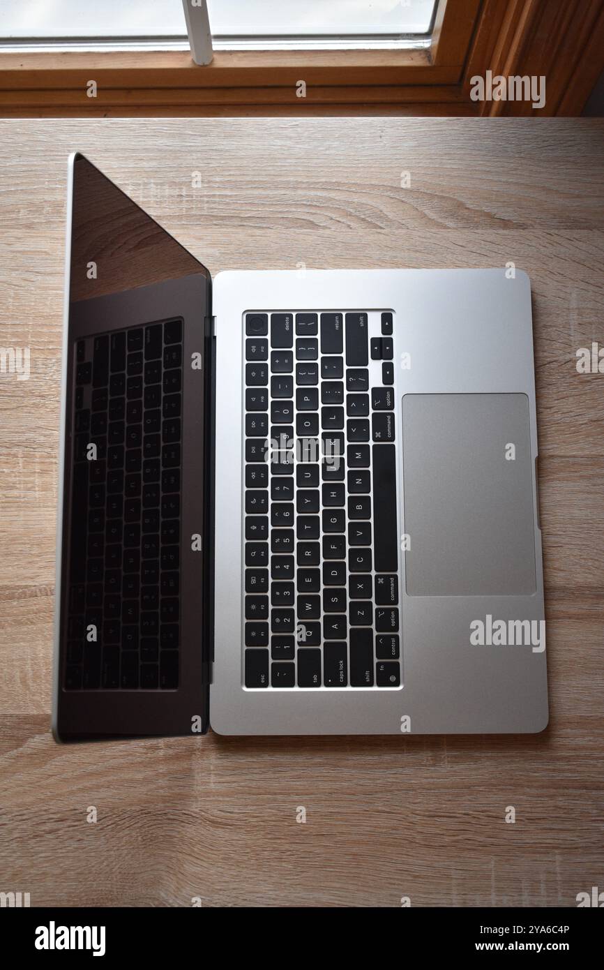 MacBook Air Aerial View Stock Photo - Alamy