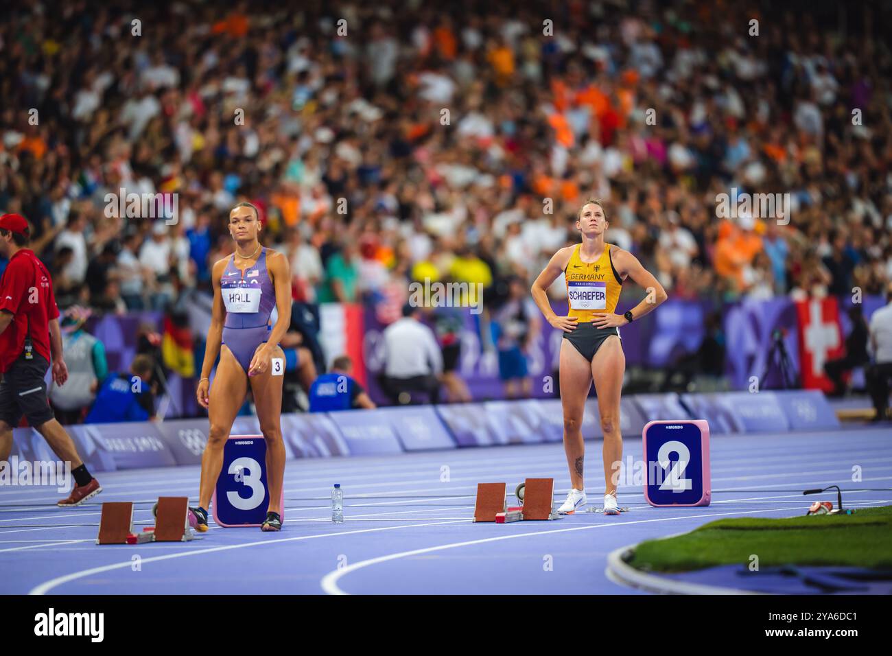 Carolin Schäfer participating in the 200 meters at the Paris 2024 ...
