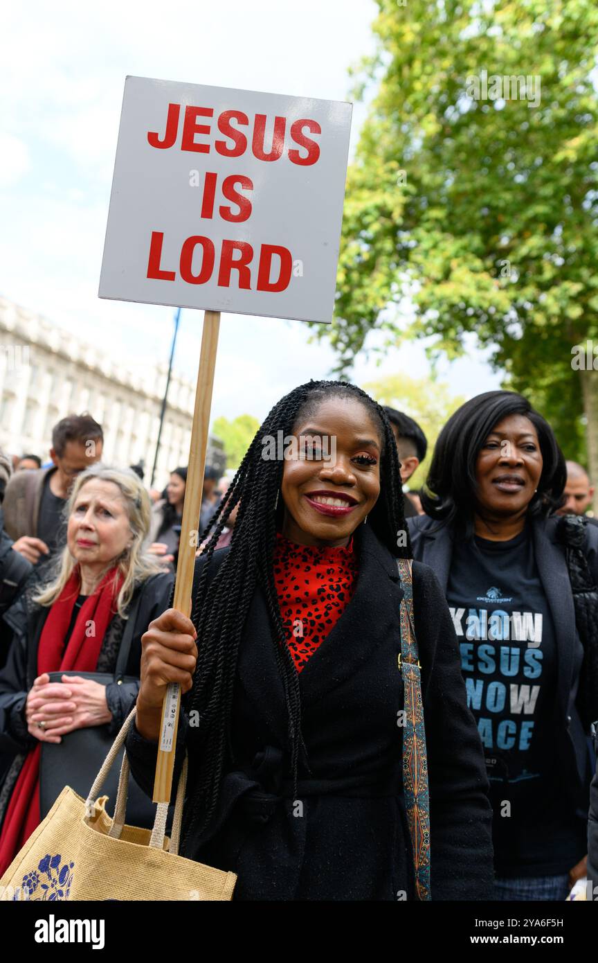 London, UK. 12 October 2024. Christians marched for ‘March for Jesus ...